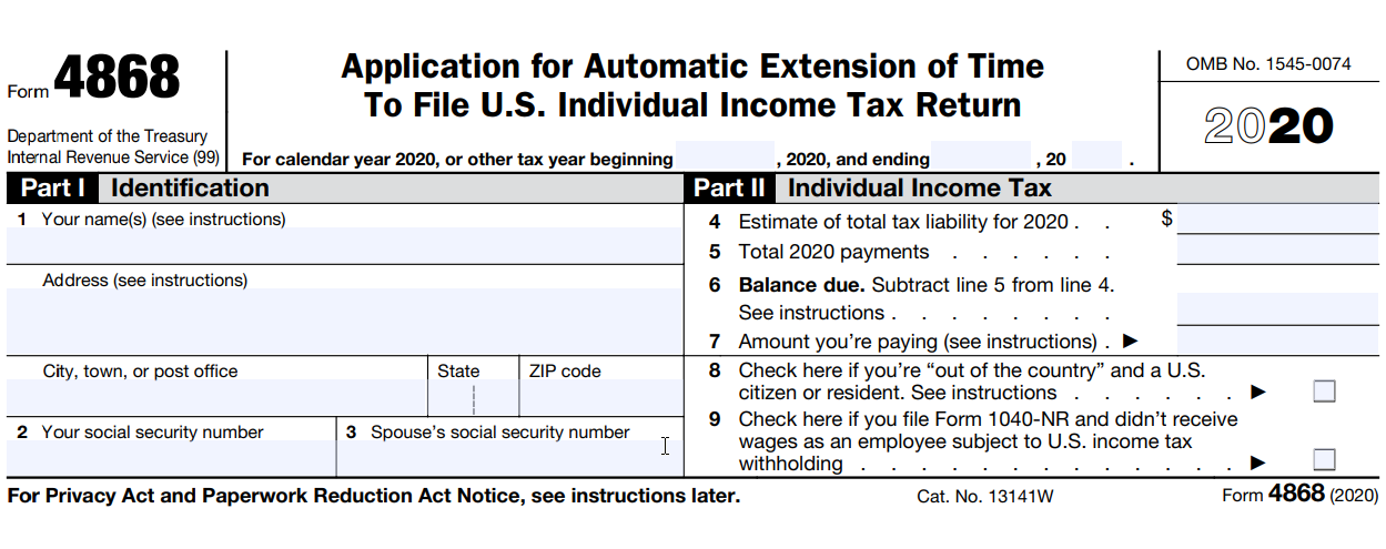 File IRS Form 4868 Online | E-File IRS 4868 for 2020 Tax Year